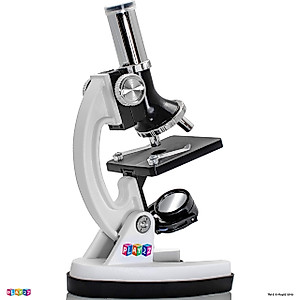 Play22 Kids Microscope Kit 50 PCS - Science Kit for Kids 120X-1200X Microscope Slides, Metal Body Microscope, Carrying Box, Science Experiments Lab Toy Gifts