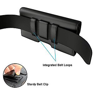 AGOZ Leather Case for Sony Xperia PRO-I, Xperia 1 III, Xperia PRO, Xperia 1 II, Xperia 10 Plus, Xperia XA2 Ultra, Xperia XA1 Ultra, Xperia C5 Ultra, Xperia T2 Ultra, Pouch Holster w/Belt Clip Loops