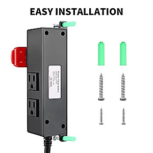 Ortis 125V Multi-Purpose Router Table Switch with 2 Outlets, Perfect for Any Router Table, Easy Installation