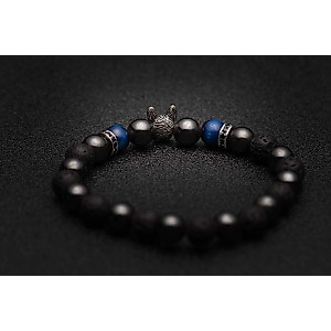 Karseer Diffuser Bracelets, Dog Lover Natural Magnetic Hematite and Lava Rock Energy Balance French Bulldog Theme Anxiety Healing Bracelet Aromatherapy Diffuser Bracelet for Women and Men