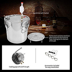 BEAMNOVA 22L 5.81 Gal Oil Still Kit, Stainless Steel Home Build-in Thermometer…