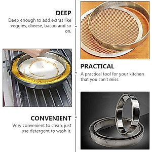 DOITOOL 7 Inch Stainless Steel Tart Ring Round Cake Mousse Ring Pizza Saucing Ring Molding Baking Plating Muffin Rings Kitchen Tools Food Cutter for Cake Pie Pizza
