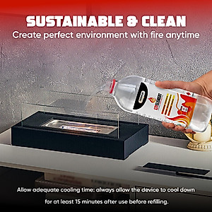 Bioethanol Fireplace Fuel 1 Liter - Clean Burning, Odorless, and Smokeless Bioethanol Fuel for Tabletop Fireplaces, Bio Ethanol Fuel for Table Top Fire Pit, Renewable Ethanol Fire Pit Fuel Burners