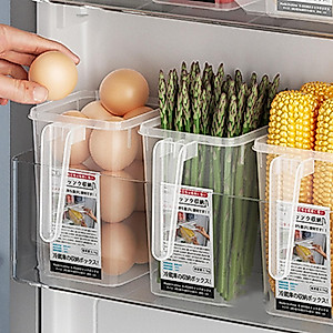 Cyrank 2Pcs Refrigerator Organizer Box, Refrigerator Side Door Storage Box with Lid Fruit Vegetable Containers Clear Plastic Fridge Side Door Storage Box Set for Kitchen