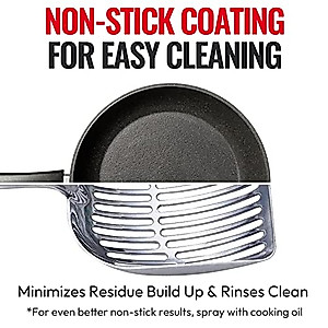 iPrimio Monster Silver Metal Cat Litter Scoop, Easy Grip Soft Foam Ergo Short Sturdy Handle, Super Large Non-Stick Deep Shovel, Fast Sifting, Kitty Litter Box Accessory, Suitable for Sore Hands