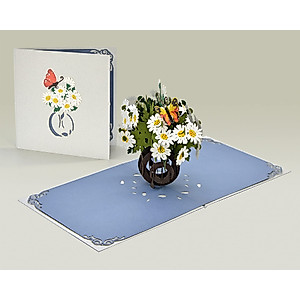 CUTPOPUP Mothers Day Card Pop Up, Birthday 3D Greeting Card (Vintage Daisy)