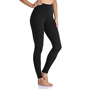 Colorfulkoala Women's High Waisted Tummy Control Workout Leggings Full Length Ultra Soft Yoga Pants 28" (S, Black)