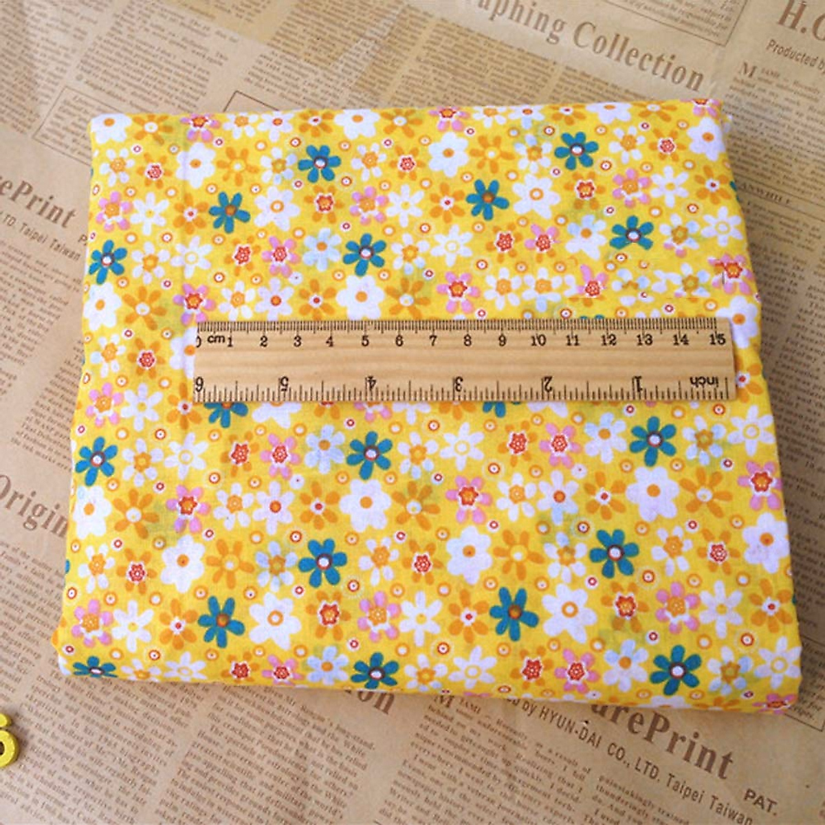 Bluelans 7pcs 10" x 10" (25cm x 25cm) Top Cotton Craft Fabric Bundle Squares Patchwork DIY Sewing Scrapbooking Quilting Floral Dot Pattern Orange