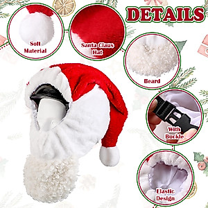 Shinymoon Christmas Santa Motorcycle Helmet Cover Nativity Helmet Cover Santa Claus Xmas Hat Decoration Accessories for Men Riding Bike Motorcycle Helmets, Helmet Not Included(Regular Style)