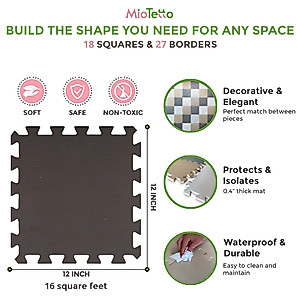 MioTetto Soft Non-Toxic Baby Play Mat | Toddler Playmat | Colorful Jigsaw Puzzle PlayMat | 16+2 Bonus Squares Foam Floor Mats for Kids & Babies | EVA Foam Interlocking Tiles for Gym, Nursery, Playroom