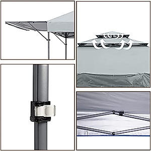ABCCANOPY Pop up Gazebo Canopy 3-Tier Instant Canopy with Adjustable Dual Half Awnings (Gray)