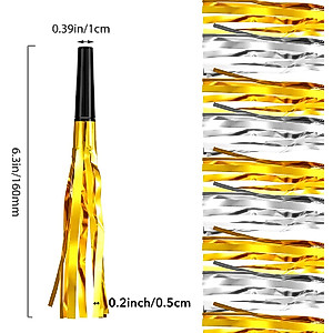 Uniticber 12 Pieces Gold Silver Noise Makers Glitter Noise Makers Metallic Fringed Party Blowers for Adults Birthday Graduation Sporting Events New Years Eve Party Supplies 2025