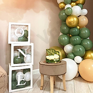 Sooyee First Birthday Decorations For Boy Or Girl, 3 Pcs ONE Balloon Boxes For 1st Birthday, Baby Clear Blocks Party Decor With ONE Letters For Photoshoot Props, Cake Smash Backdrop