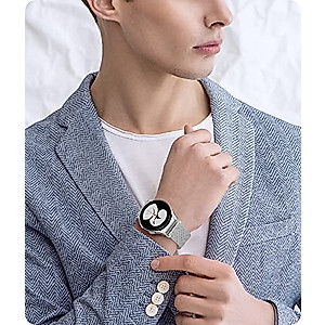 Zedoli No Gap Metal Bands Compatible with Samsung Galaxy Watch 6 band/Watch 5/Galaxy Watch 4 Band 40mm 44mm/Galaxy Watch 5 Pro Band 45mm/Watch 4 Classic Band/Watch 6 Classic Band 43mm 47mm Men Women