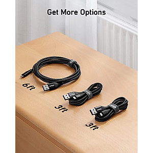 Anker Powerline+ II Lightning Cable 3-Pack (3 ft, 3 ft, 6 ft), MFi Certified for Flawless Compatibility with iPhone 11/11 Pro / 11 Pro Max/Xs/XS Max/XR/X / 8/8 Plus / 7 and More (Black)