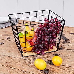 X-cosrack 3-Tier-fruit-Wire-Market-Basket-Stand Kitchen Snack Vegetable Metal baskets Storage Tiered Wire Basket Organizer Free-Standing for Fruit Vegetable Storage Pantry Bathroom (Bamboo)