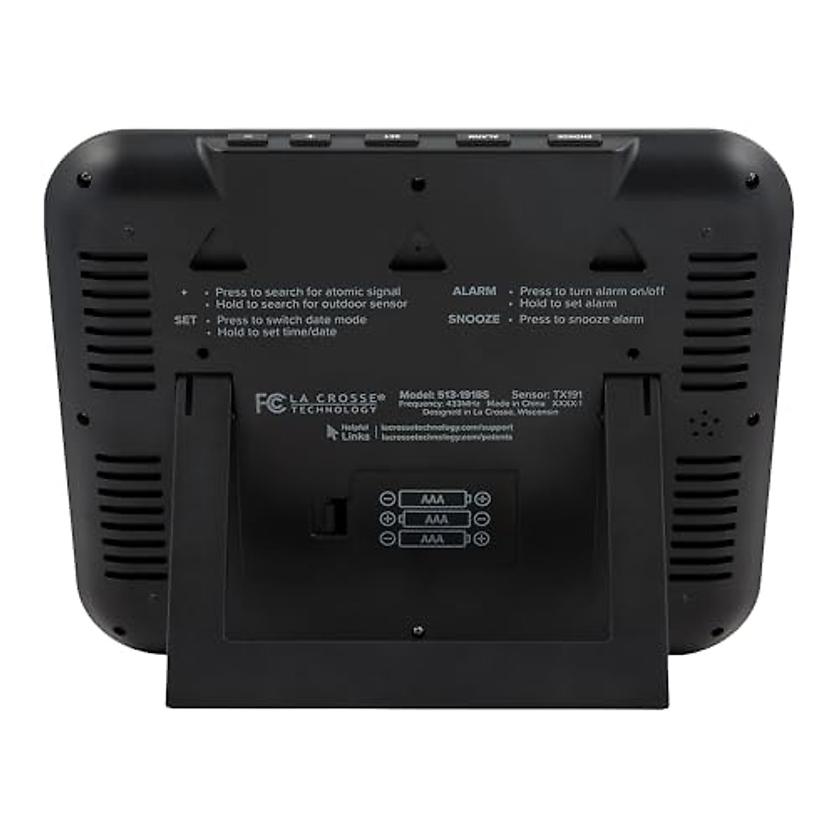 La Crosse Technology 513-1918S-INT Atomic Digital Wall Clock with Outdoor Temperature