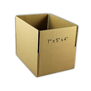 EcoSwift 1-Box 7x5x4 Corrugated Cardboard Shipping Box Mailing Moving Packing Carton 7 x 5 x 4 inches