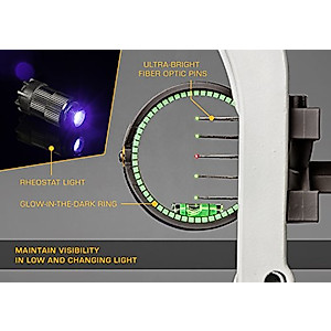 Trophy Ridge Cypher Archery Bow Sight - .019 Fiber Optic 5 Pin Sight, Tool Less Windage and Elevation Adjustability, Adjustable Rheostat Light, Ambidextrous
