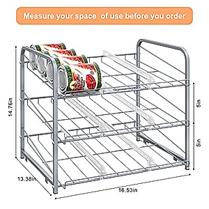 MOOACE 2 Pack Stacking Can Rack Organizer, 3 Tier Stackable Can Storage Dispenser Holder for 36 Cans (Each)
