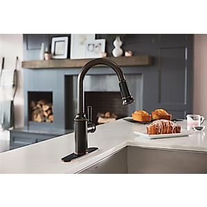 Moen 87731BRB Glenshire One-Handle High Arc Pulldown Kitchen Faucet, Mediterranean Bronze