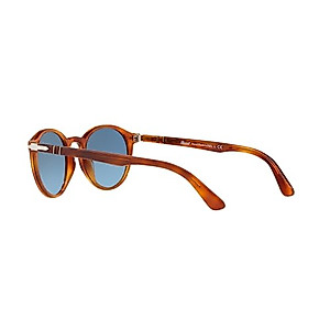 Persol PO3171S Round Sunglasses, Terra Di Siena/Azure Gradient Blue, 49 mm
