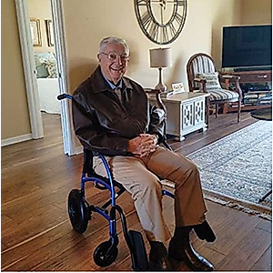 Strongback Mobility Excursion 12S+AB Lightweight Folding Wheelchair for Adults and Seniors - Transport Chair with Built-in Adjustable Lumbar Support; 18" Seat (12" Rear Wheels)