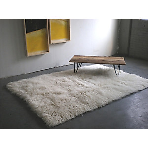 Super Thick 6x9 Greek Flokati Rug. Long 3.5” Organic Wool Pile. Shaggy Natural Wool Area Rug.