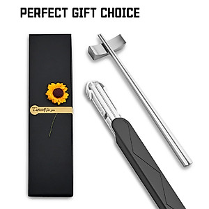 Personalized Chopsticks, Custom Engraved Name Reusable Stainless Steel Chop Sticks, Square Non-Slip ChopSticks Dishwasher Safe for Housewarming Weddings Anniversaries Parties, Gift for Friends