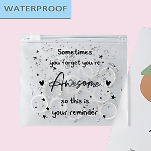 LAMIVEENLA 80 Pcs Bulk Mini Makeup Bags - Inspirational Gifts for Women Friends - Small Cosmetic Pouch - Mini Toiletry Bag - You Are Awesome Appreciation Gifts - Party Favors Church Gifts in Bulk