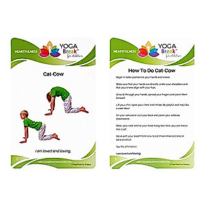 Kids Yoga Cards, 54 Educational Flash Card Deck for Children, 7 Sequences with Yoga Poses, Breathing Exercises, Meditations and Affirmations.