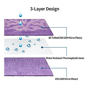 SUMGAR Lavender Throw Blankets Purple Thick Soft Fleece Blanket for Women Girls Bed Couch,Mandala Tufted Boho Fuzzy Warm Double Sided Flannel Blankets with Waterproof Inner Layer,Twin Size 60"x80"