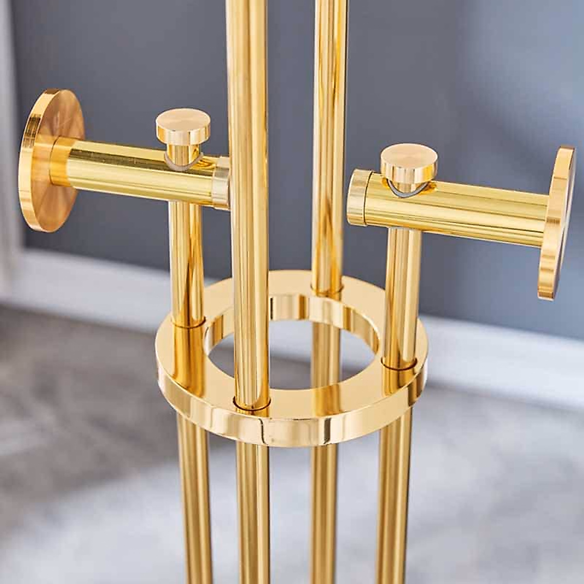 LUKEO Metal Furniture Standing Entrance Hall Floor Hanger Clothing Golden Hanger Clothing Wardrobe (Color : E, Size : As shown)