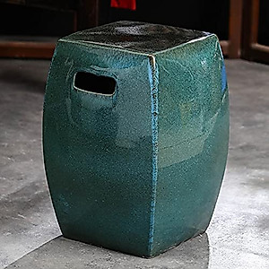 FAIRAH New Chinese-Style Square Ceramic Stool, Drum Stool, Shoe-Changing Stool, Retro Nostalgic Drum Stool for Study Guzheng. (Color : Red)