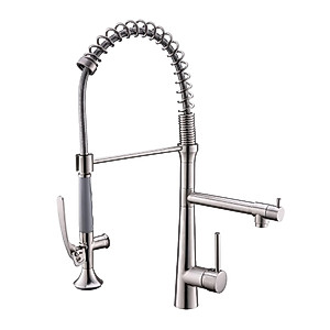 Pull Down Kitchen Sink Faucet with Sprayer Brushed Nickel