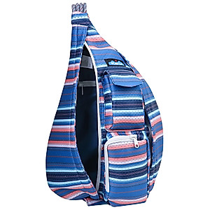 KAVU Mesh Rope Pack Sling Crossbody Backpack - Reef Stripe
