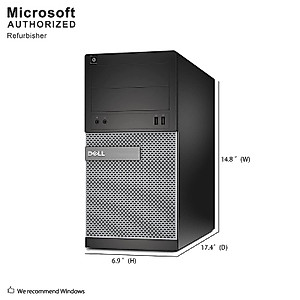 Dell Optiplex 390 MiniTower PC - Intel Core i5-2400 3.1GHz 8GB 250GB DVDrw Windows 10 Pro (Renewed)