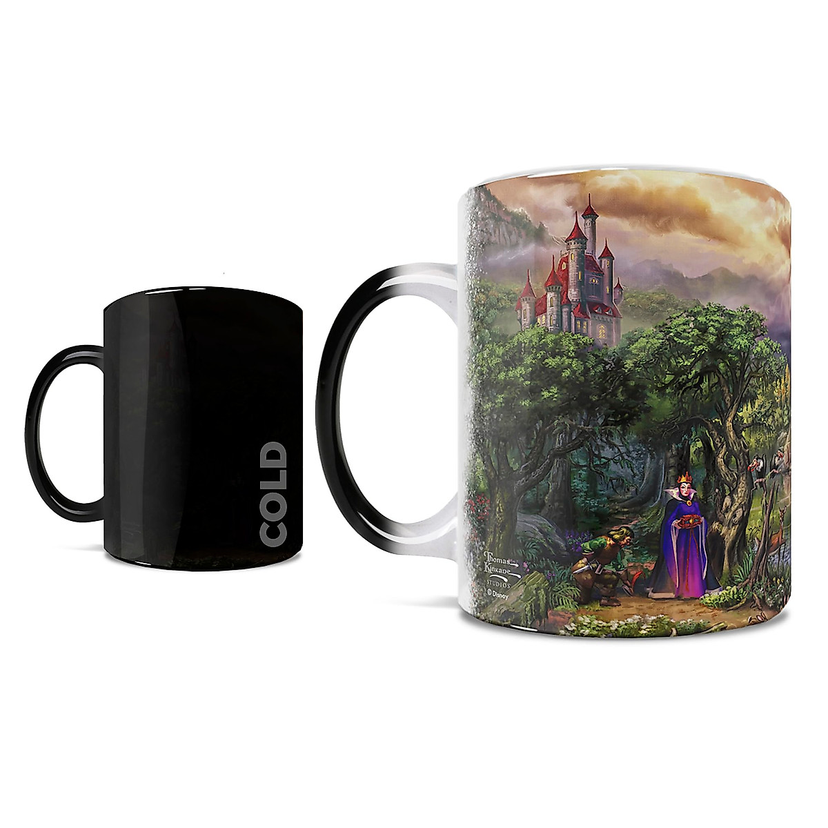 Morphing Mugs Disney – The Evil Queen – Thomas Kinkade Studios - One 11 oz Color Changing Ceramic Mug – Image Revealed When HOT Liquid Is Added!