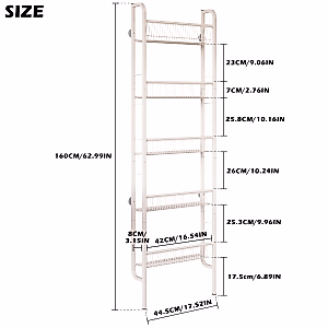 COVAODQ Narrow Bookshelves Behind The Door for Kids,Wall Mount 5 Tiers Narrow Bookshelf Book Shelf for Bedroom, Living Room Schools