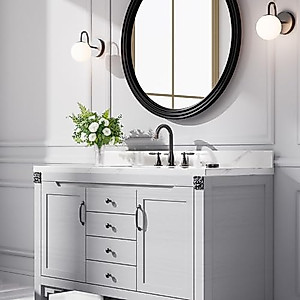 Phiestina 2-Handle 8 Inch 3 Hole Oil Rubbed Bronze Widespread Bathroom Faucets, with Valve and Metal Pop-Up Drain, WF017-4-ORB