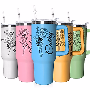 Personalized Gifts Custom Tumbler with Straw 40 Oz Customized Stainless Steel Insulated Travel Cup Add Name,Photo,or Logo,Custom Travel Coffee mug,Personalized Photo Gifts for Women Men