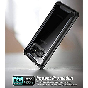i-Blason Case for Galaxy Note 8 2017 Release, Ares Series Full-body Rugged Clear Bumper Case with Built-in Screen Protector (Black)