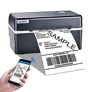 vretti Bluetooth Thermal Label Printer, Wireless 4x6 Shipping Label Printer, 152mm/s Destop Barcode Label Printer for Shipping Packages, Small Business, Amazon,Windows, Mac