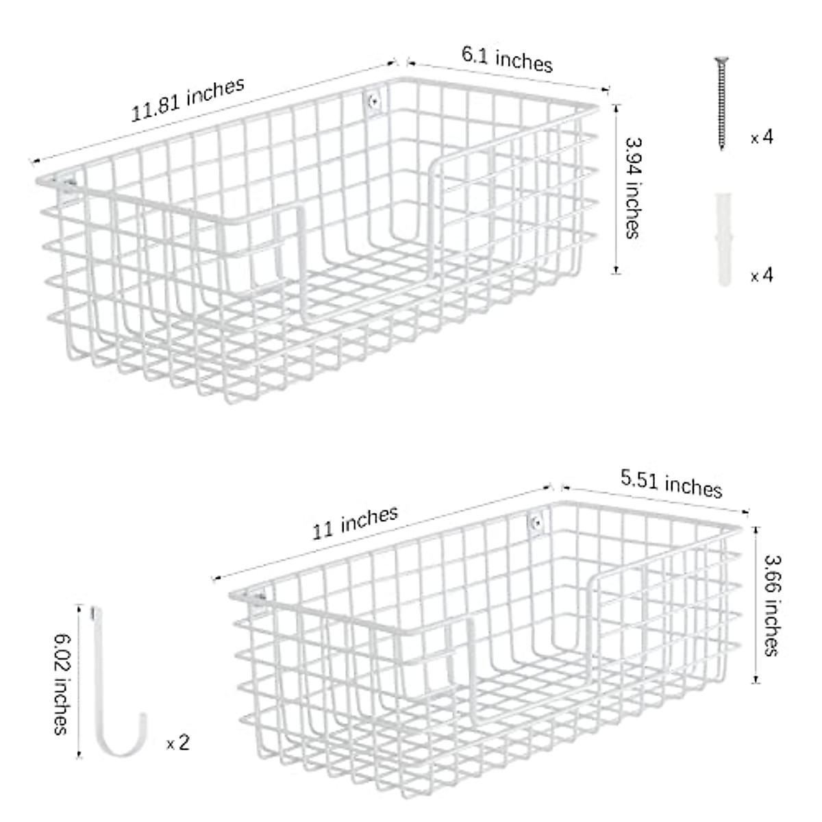 YBING Ironing Board Holder White Set of 2, Metal Iron Holder Wall Mount with Removable Hooks, Laundry Room Organizer with Ironing Board for Bathroom, Bedroom,Office