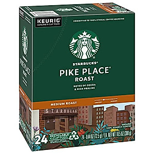 Starbucks Pike Place Roast, K-Cup Portion Pack for Keurig K-Cup Brewers, 24 K-Cups (Pack of 2)