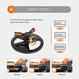 VIVOSUN Garden Sprinkler for Yard with 360 Degree Rotation, Lawn Auto Irrigation System Garden Water Sprinklers with Hose Quick Connect Adapter for Lawn, Plants, Garden Hose Sprinklers Heavy Duty