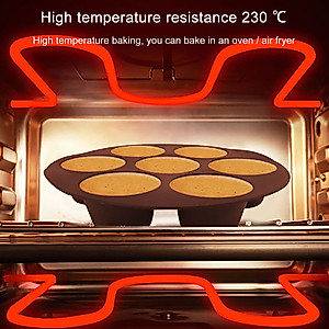 Food Tray Baking Silicone Moulds Fryer Home Round Tray Silicone Baking Air Fryer Mould (black, 18x18x5cm)