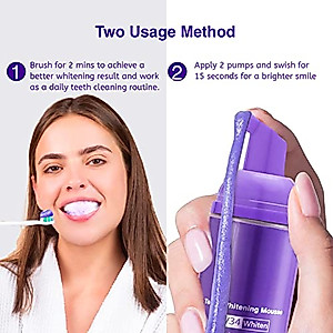 Purple Teeth Whitening, Tooth Stain Removal, Teeth Whitening Booster, Purple Whitening Tooth Foam, Purple Toothpaste（50ml）