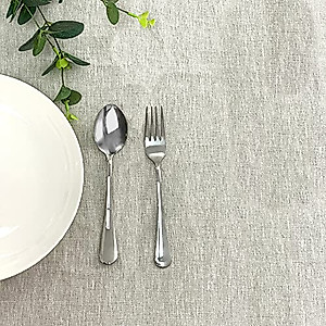 EVERLY 100% Pure Linen Rectangle Tablecloths 60x108Inches for Dining,Buffet Parties,Picnic,Events,Weddings and Restaurants,Decorative Halloween,Thanksgiving Machine Washable Tablecloths-Natural Linen