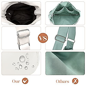 Canvas Tote Bag, Large Hobo Bags for Women Aesthetic Shoulder Purses Hand Bag Cute Simple School Crossbody Purse with Adjustable Wide Strap - Magnetic Closure - Black Slouch Bag